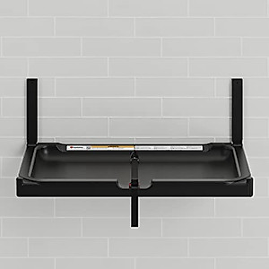 Foundations 300-EH Elements Horizontal Wall Mounted Baby Changing Station with Safety Straps for Commercial Restrooms (Black)