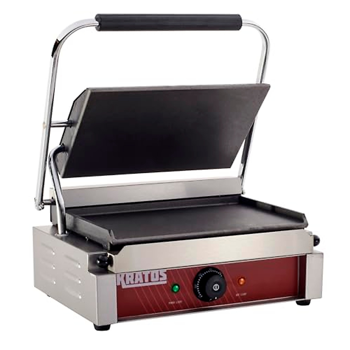 Kratos Commercial Electric Panini Sandwich Grill with Smooth Plates, 14" x 9" Cooking Surface, Commercial Countertop Panini Press, 120V, 1750W (29Y-021)