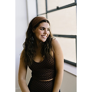 Maven Thread Cocoa, Workout Headbands for Women, Wide Headbands for Women, Sports Running Headband for Exercise, Gym hairband Athletic Workouts and Yoga 4" Thick Non Slip Sweatbands for Women 2Pack