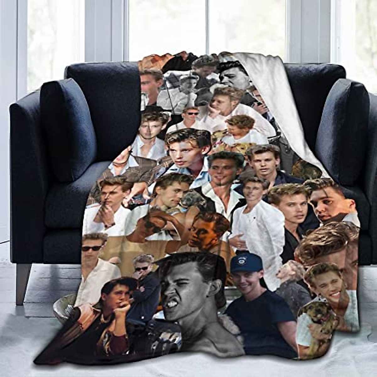 MEROHORO Austin Butler Throw Blanket 80" x 60" (3 Sizes), Lightweight, Ultra-Soft & Comfy Flannel Blanket, Microfiber Fleece Blanket, Anti-Pilling Plush Blanket for Couch, Bed, Sofa