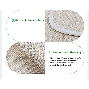 UKELER Montessori Mat for Nursery Preschool Kindergarten Soft Baby Play Mat Cotton Working Rug for Toddlers Babies Children, 27.5''×43.3'', Off-White