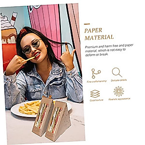 FUNOMOCYA 100pcs Boxes Sandwich Box Mini Food Containers Mini Muffin Plastic Cake Stand Mini Cupcake Box Triangle Sandwich Box Food Packaging Boxes Baking Food Box Sandwich Packaging Box Set