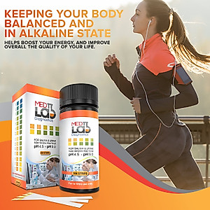 pH Test Strips 4.5 to 9.0 (200 ct) for Urine and Saliva Body pH Testing. Urinalysis Reagent Test Strips for Acidity and Alkalinity. Alkaline Diet Food and Acid pH Testing