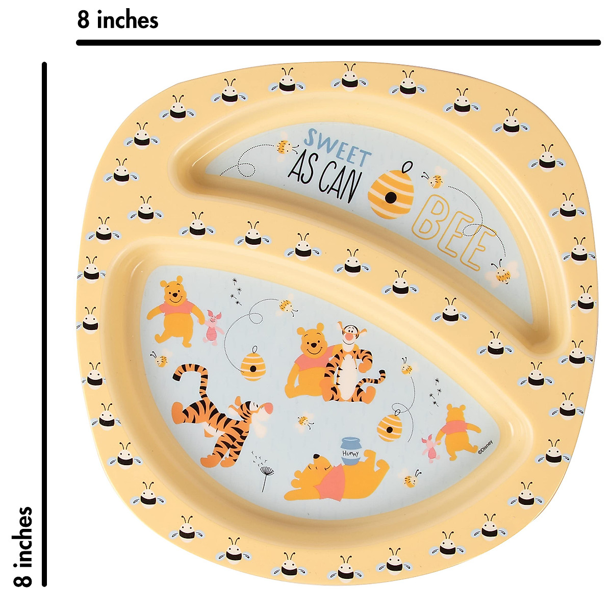 The First Years Disney Winnie the Pooh Toddler Dinnerware Set - Includes Toddler Bowl, Toddler Plate, Fork, Spoon and Toddler Cup - Baby and Toddler Feeding Essentials - 5 Count