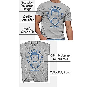 Ted Lasso The Lasso Way T-Shirt for Men Adult Graphic Tshirt Men's Tee Gift Merch Women Apparel Clothes Stuff Novelty Vintage Soccer Coach (Heather Grey, Large)
