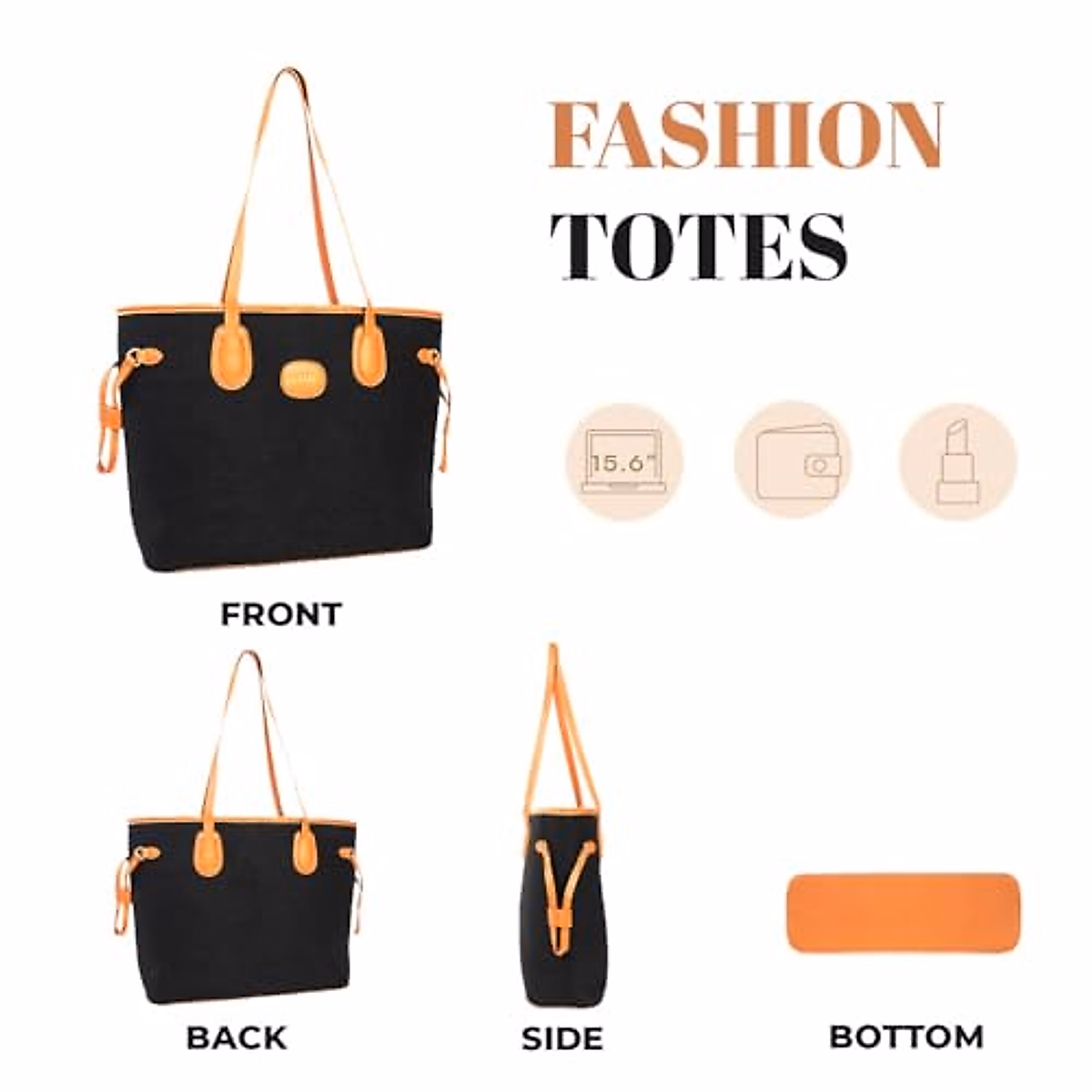 Canvas Tote Bag For Women, Extra Large Cotton Canvas Laptop Tote Bag for Travel School and Work