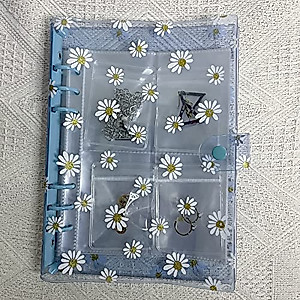 BINGC Transparent Jewelry Storage Book, Upgraded Anti-Tarnishing Anti Oxidation Organizer Bag with Pockets DIY Earring & Ring Book Holder (100 Grids + 100 Ziplock Bags) (BLUE)