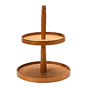 Main + Mesa Wood 2-Tier Decorative Tray, Light Brown
