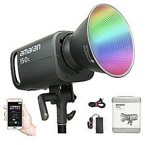 Aputure Amaran 150c RGBWW LED Video Light,150W 2500K-7500K,CRI 95+ TLCI 95+ Bowens Mount Studio LED with DC/AC Power Supply,Build in 9 Lighting FX for Filmmaking Studio Photography