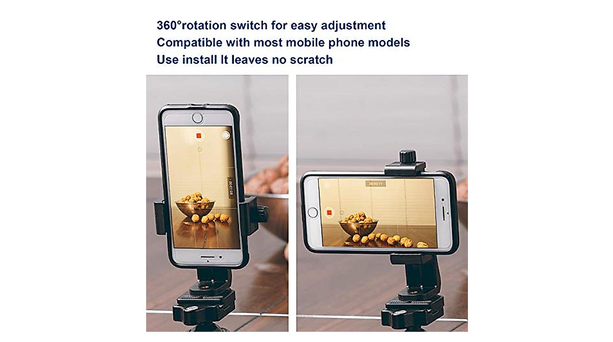 Universal Smartphone Mount for Tripods with 360° Rotation | Fits All Phones