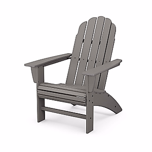 POLYWOOD Vineyard Curveback Outdoor Adirondack Chair, Slate Grey