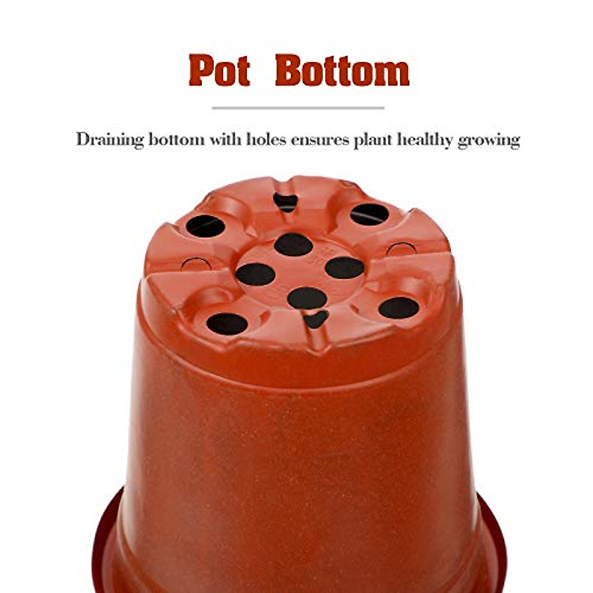 100 Pieces Plastic Plant Nursery Pots Reusable Plant Seeding Nursery Pot Flower Plant Containers Seed Starting Pots for Gardens, 3 Sizes (Brown)