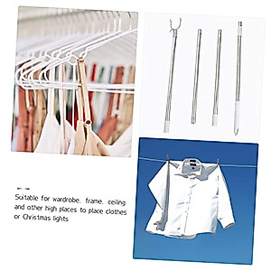 Zerodeko 2pcs Stitching Clothes Rail Utility Hooks Sturdy Clothesline Rod Clothes Picking Rod Clothesline Pole Outdoor Hanging Hooks Laundry Clothes Reach Tool Drying Clothes Plastic u-Hook