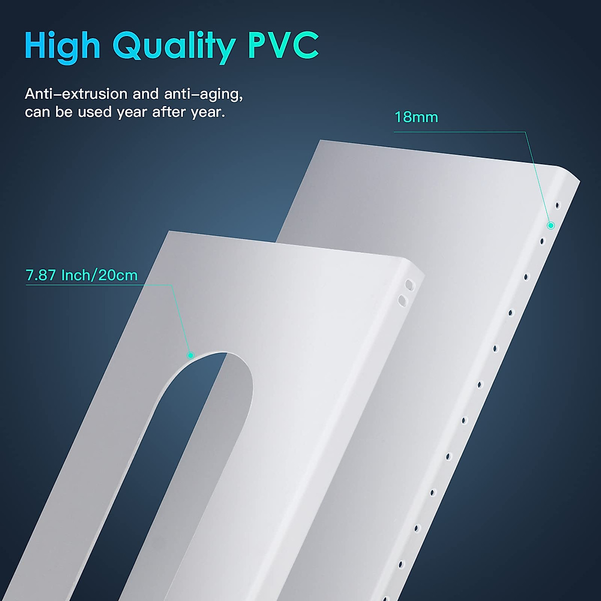 DuraComfort Portable Air Conditioner Window Kit, Sliding Vent Kit with Coupler for 5 Inches Diameter Universal Thread AC Exhaust Hose, Up to 61.8 Inches