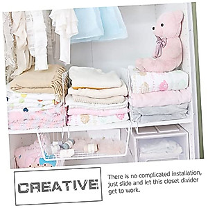 TOGEVAL Closet Dividers for Shelves Wardrobe Storage Shelf Wardrobe Divider Shelf Dividers Closet Shelf Organizer Hanger Organizer Shelves for Clothes Wardrobe Shelf Divider White Iron