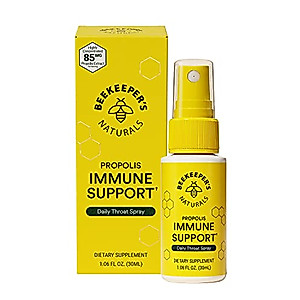 BEEKEEPER'S NATURALS Propolis Throat Spray - 95% Bee Propolis Extract - Natural Immune Support & Sore Throat Relief - Antioxidants, Keto, Paleo, Gluten-Free (1.06 oz)