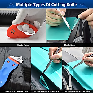 Zanch Vinyl Wrap Tool Kit,Complete Tools for Automotive Vinyl Wrap Film Installation - Deluxe 66pcs Includes Yellow Heat Gun