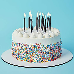 Birthday Cake Candles 24 Pieces Party Candles Suit for Most Occasions (Black,0.5 x 5.5cm)