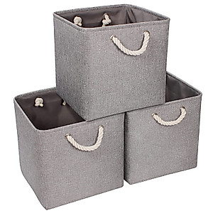 Syeeiex Storage Bins,[3-Pack] 13x13x13 Storage Cube Bins,Collapsible Storage Cubes, Storage Baskets, Storing Cloths, Books on Bedroom or Living Room