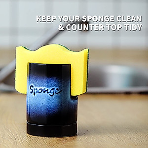 Nihow Ceramic Spoon Rest & Sponge Holder - Navy Blue