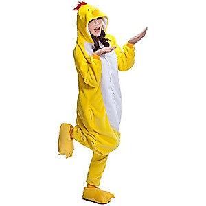 Adult Chicken Kigurumi Animal Costume Pajamas Homewear Lounge Wear XL Yellow