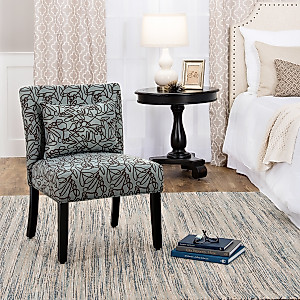 HomePop Parker Accent Chair with Pillow, Teal Swirl Small