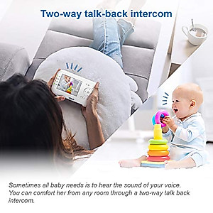 VTech Video Baby Monitor with 1000ft Long Range, Auto Night Vision, 2.8” Screen, 2-Way Audio Talk, Temperature Sensor, Power Saving Mode, Lullabies and Wall-mountable Camera with bracket, White