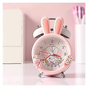 HEGZA Analog Alarm Clock Twin Bell Alarm Clock with Backlight for Bedroom and Home Decoration, Loud Alarm for Deep Sleepers Kids Alarm Clocks (Color : Brass)