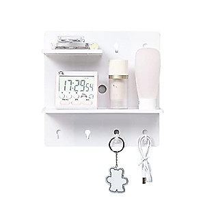 WskLinft 1 Set Kitchen Shelf Save Space Punch Free Bedroom Hanging Wall Pegboard Storage Rack Decor for Home White