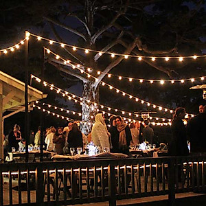 Outdoor String Lights 48 Feet Advanced Weatherproof Design Connectable String of Light,15 Heavy Duty Hanging Socket for Porch Patio Garden Backyard