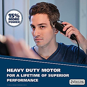 Wahl USA Elite Pro High-Performance Corded Home Haircut & Grooming Kit for Men – Electric Hair Clipper – Model 79602