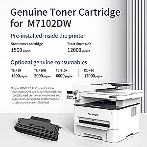 Pantum M7102DW Monochrome Wireless All-in-one ADF Multifunction Laser Printer, Auto Duplex, Copy＆Scan(W5G63B)