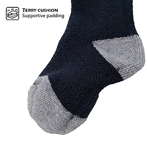 HIGHCAMP 2 Pairs Toddlers Merino Wool Winter Snow Socks Over-the-Calf Kids Boy Girl Ski Snowboard Sock,Shark S