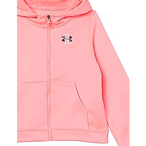 Under Armour Girls' Armour Fleece Full-Zip T-Shirt, Cerise (653)/Black, Youth Large