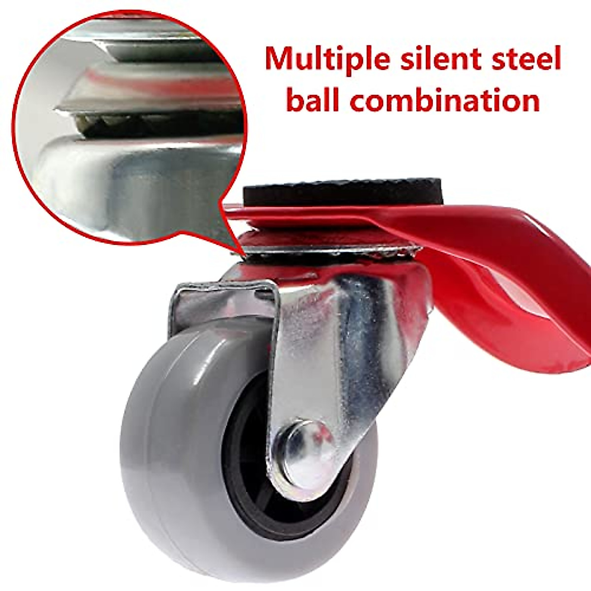 Bonsicoky 6" Steel Tri-Dolly with Rubber Wheel, 200-lb Load Capacity Furniture 3 Wheel Mover Universal Moving Tools for Moving Heavy Objects, Furniture, Appliances - 4Pack