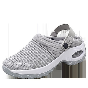 Stratuxx Kaze Women Diabetic Walking Air Cushion Slip-On Orthopedic Sandals Diabetic Walking Shoes Grey