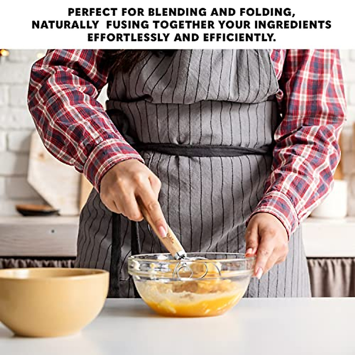 ORBLUE Premium Danish Dough Whisk - 2 Pack LARGE 13.5" Dutch Whisk with Stainless Steel Ring - Danish Whisk for Bread, Pastry or Pizza Dough - Baking Tool Alternative to a Blender, Mixer or Hook