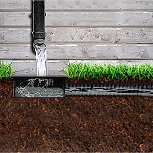 Upgraded Gutter Downspout Extensions Flexible, No Dig Catch Basin Downspout Extension with Leak-Proof Splash Block Kit,Extendable from 1.34’ to 5.1’