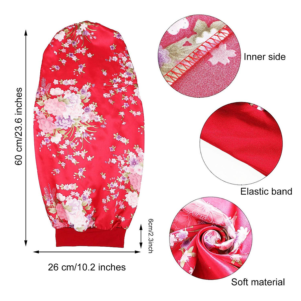 SATINIOR 6 Pcs Long Hair Satin Bonnet for Sleeping Extra Large Sleep Braid Bonnet Elastic Band Silk Night Sleep Hat for Women Long Curly Hair Braids Multi