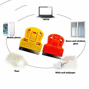 Plastic Razor Blades Scraper Tool Razor Multi-funtional Scraper Remover for Cleaning Paint, Caulk, Label, Decal, Sticker, Floor, Stove Top(Orange)