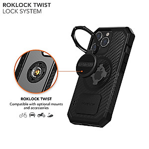 Rokform - iPhone 13 Pro Case, Rugged Series, Dual Magnet Plus MagSafe Compatible, Magnetic Protective Apple Gear, iPhone Cover with RokLock Twist Lock, Drop Tested Armor (Black)