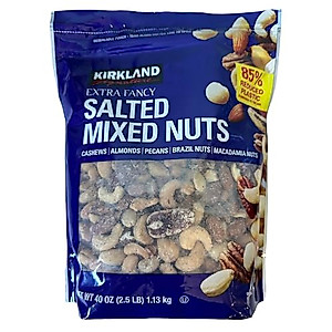 Kirkland Signature Extra Fancy Salted Mixed Nuts 2.5 lb (Pack of 4)