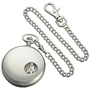 Charles-Hubert, Paris 3972-W Premium Collection Analog Display Mechanical Hand Wind Pocket Watch