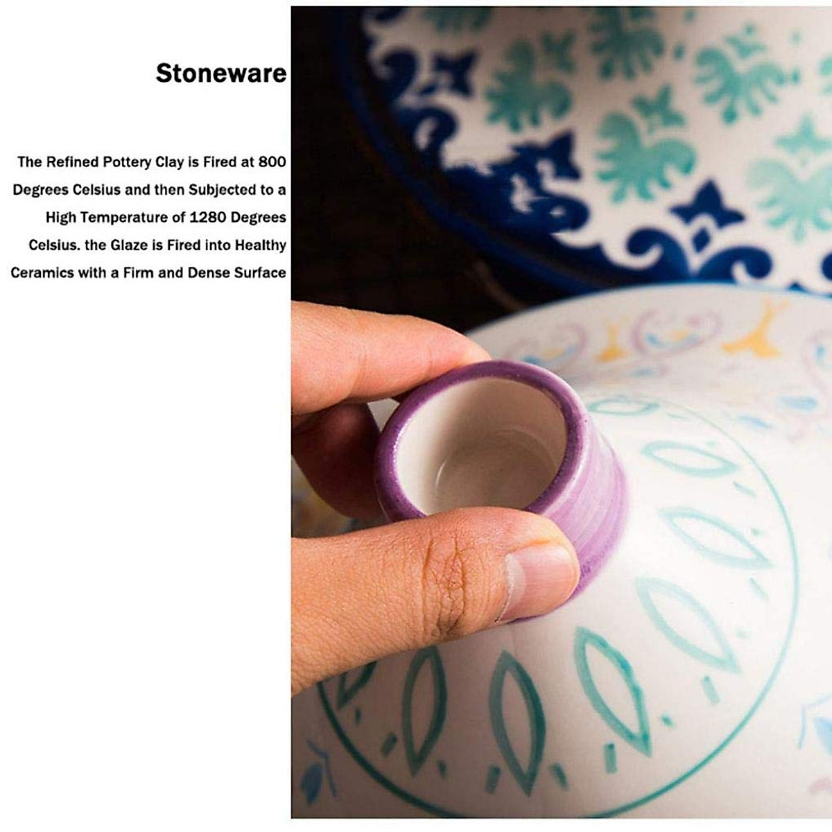 MYYINGBIN 10 Inches Moroccan Tagine with Ceramic Base and Cone-Shaped Lid Underglaze Craft Clay Enamel Stew Pot Healthy Slow Cooker, White