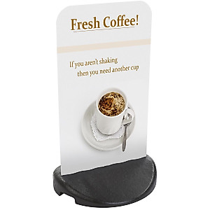 Displays2Go Sidewalk Sign with Weighted Base, Double Sided, Outdoor Rated - White Panel, Black Bottom (ECO1831WN)