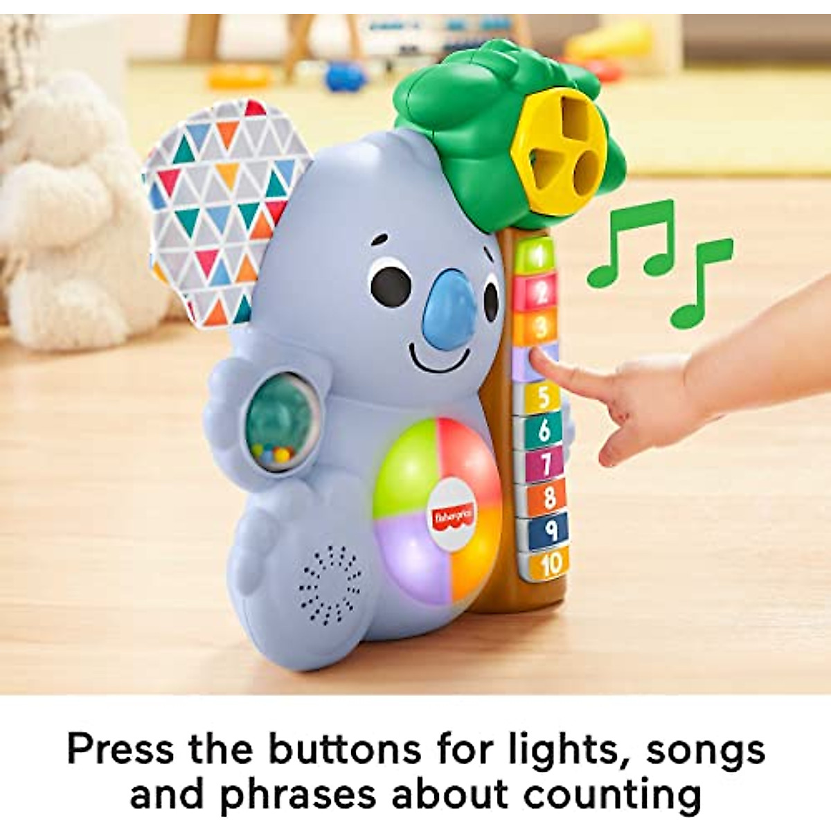 Fisher-Price Linkimals Counting Koala - UK English Edition, Animal-Themed Musical Learning Toy for Baby and Toddler Ages 9 Months and Older