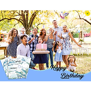 QOFO Dolphin Birthday Party Invitations-Set of 20 With Envelopes,Ocean World Party Theme,For Birthdays & Summer Beach Parties,Party Decorations And Supplies-YQC01