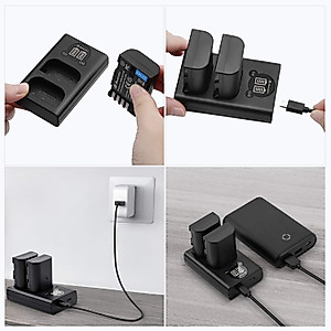 Powerextra 2 Pack DMW-BLF19, DMW-BLF19E, DMW-BLF19PP Replacement Batteries and Dual USB Charger for Panasonic Lumix DC-G9, DC-GH5, DMC-GH3, DMC-GH3K, DMC-GH4, DMC-GH4K Digital Camera