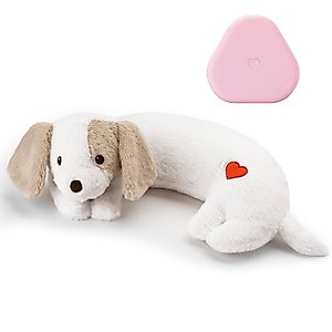 Moropaky Heartbeat Toy Heartbeat Stuffed Animal for Dogs, Heartbeat Puppy Toy for Anxiety Relief Calming Aid, Heartbeat Stuffed Toy for Behavioral Aid Crate Kennel Training, Puppy Essentials White