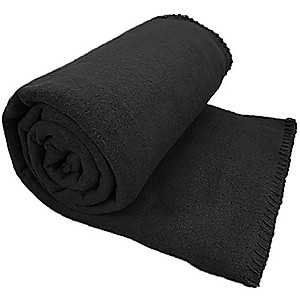 Anico Cozy Polar Fleece Blanket, 50" x 60", Black Throw Blanket